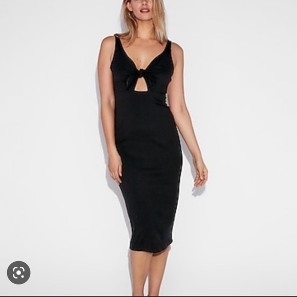 Express | Dresses | Express Ribbed Tie Front Midi Dress | Poshmark